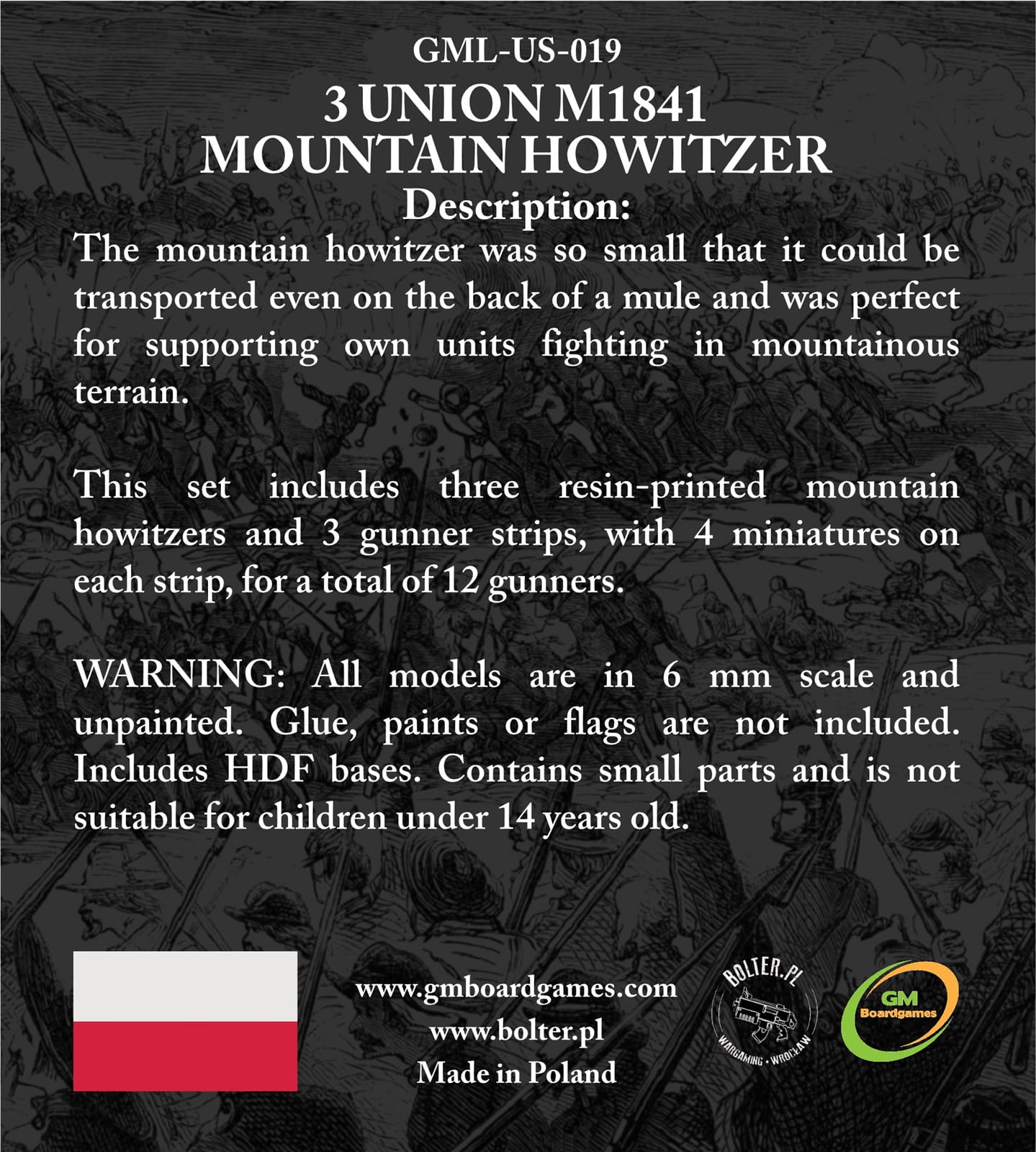 3 Union M1841 Mountain Howitzer - BOLTER.pl